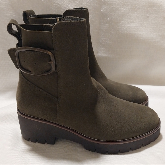 Blondo | Shoes | Blondo Dahlia Olive Green Suede Waterproof Side Zip ...